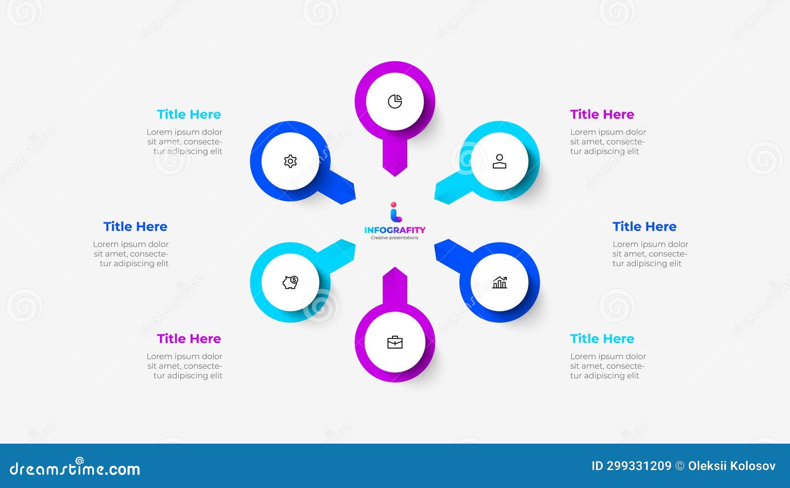 Cycle Diagram with 6 Options or Steps. Slide for Business Presentation ...