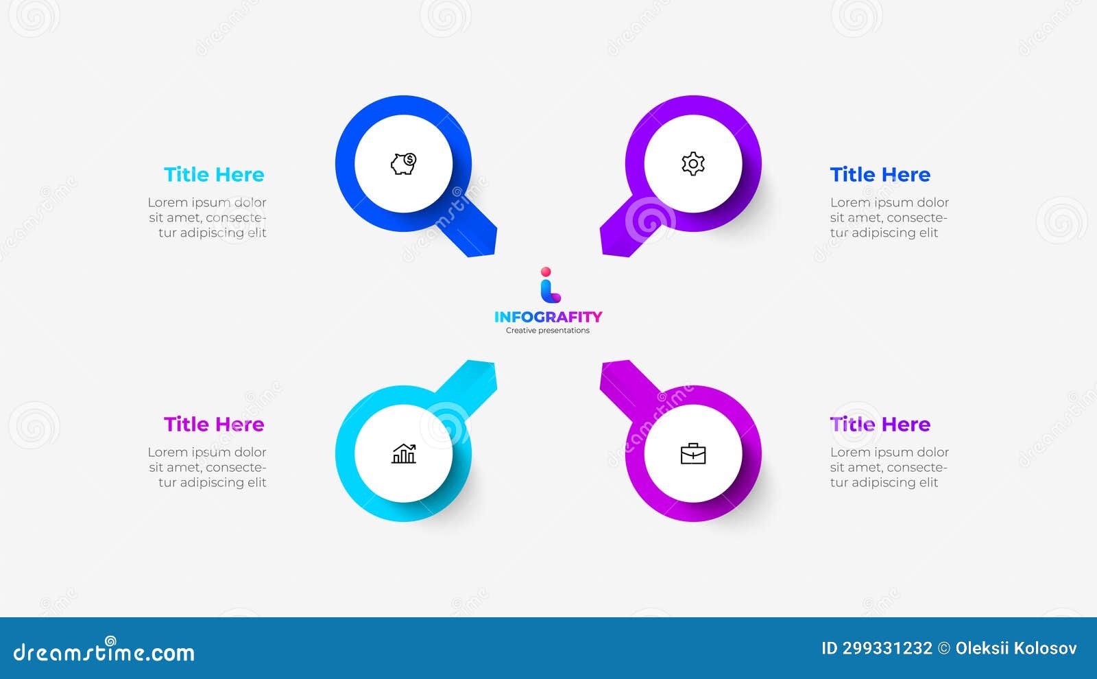 Cycle Diagram with 4 Options or Steps. Slide for Business Presentation ...