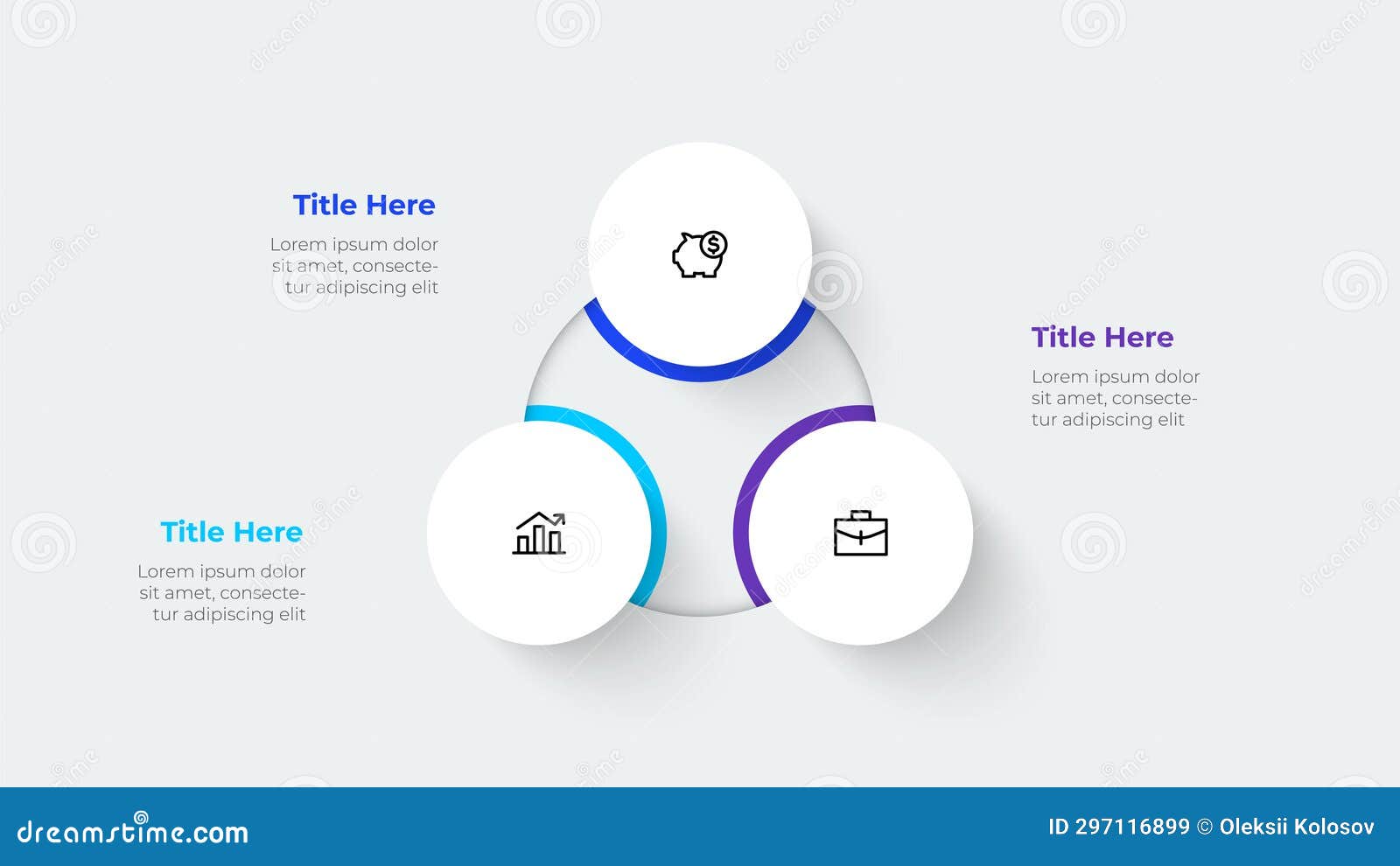 Cycle Diagram with 3 Options or Steps. Slide for Business Presentation ...