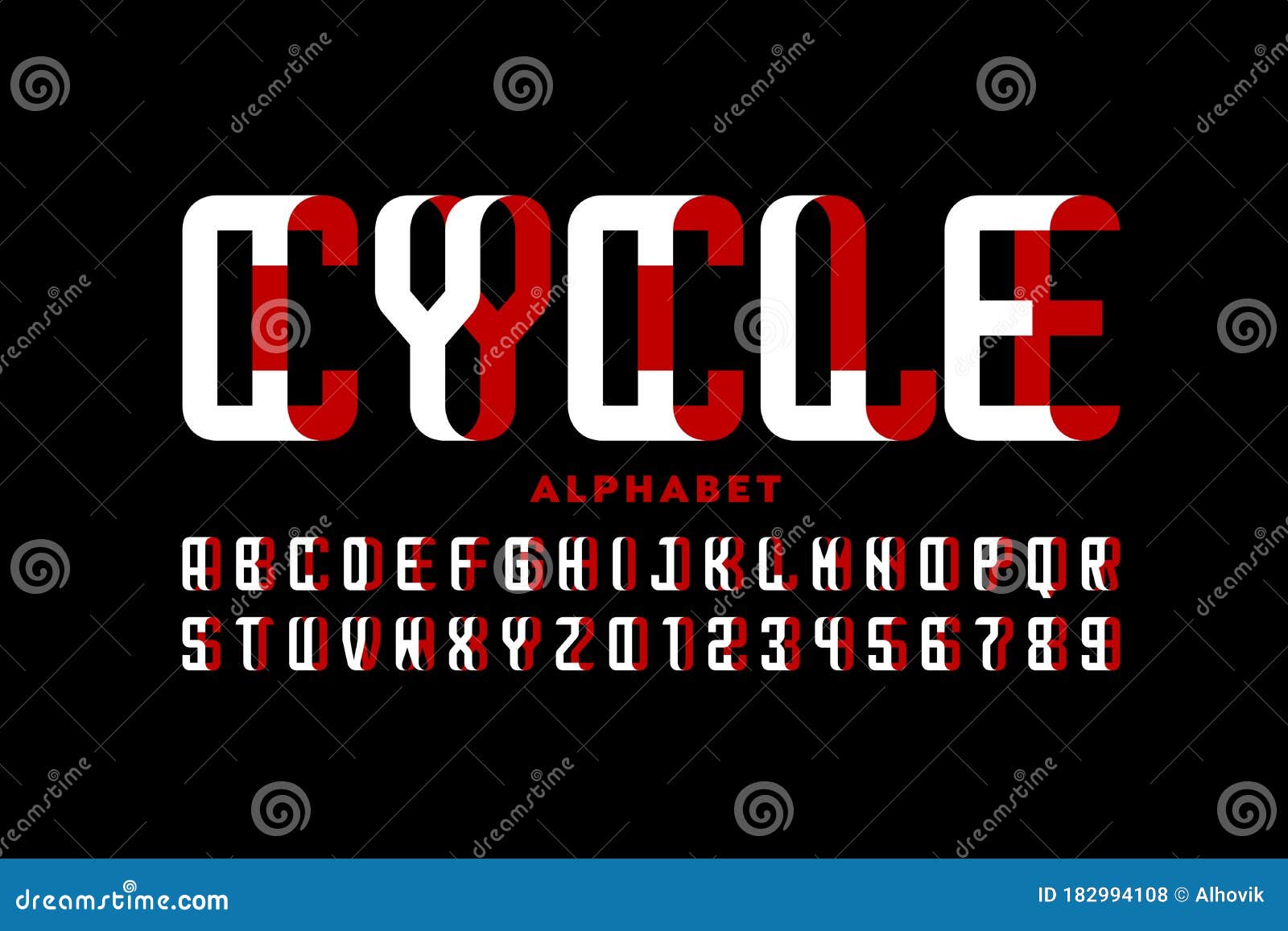Cycle Font, Modern Style 3d Alphabet Stock Vector - Illustration of ...