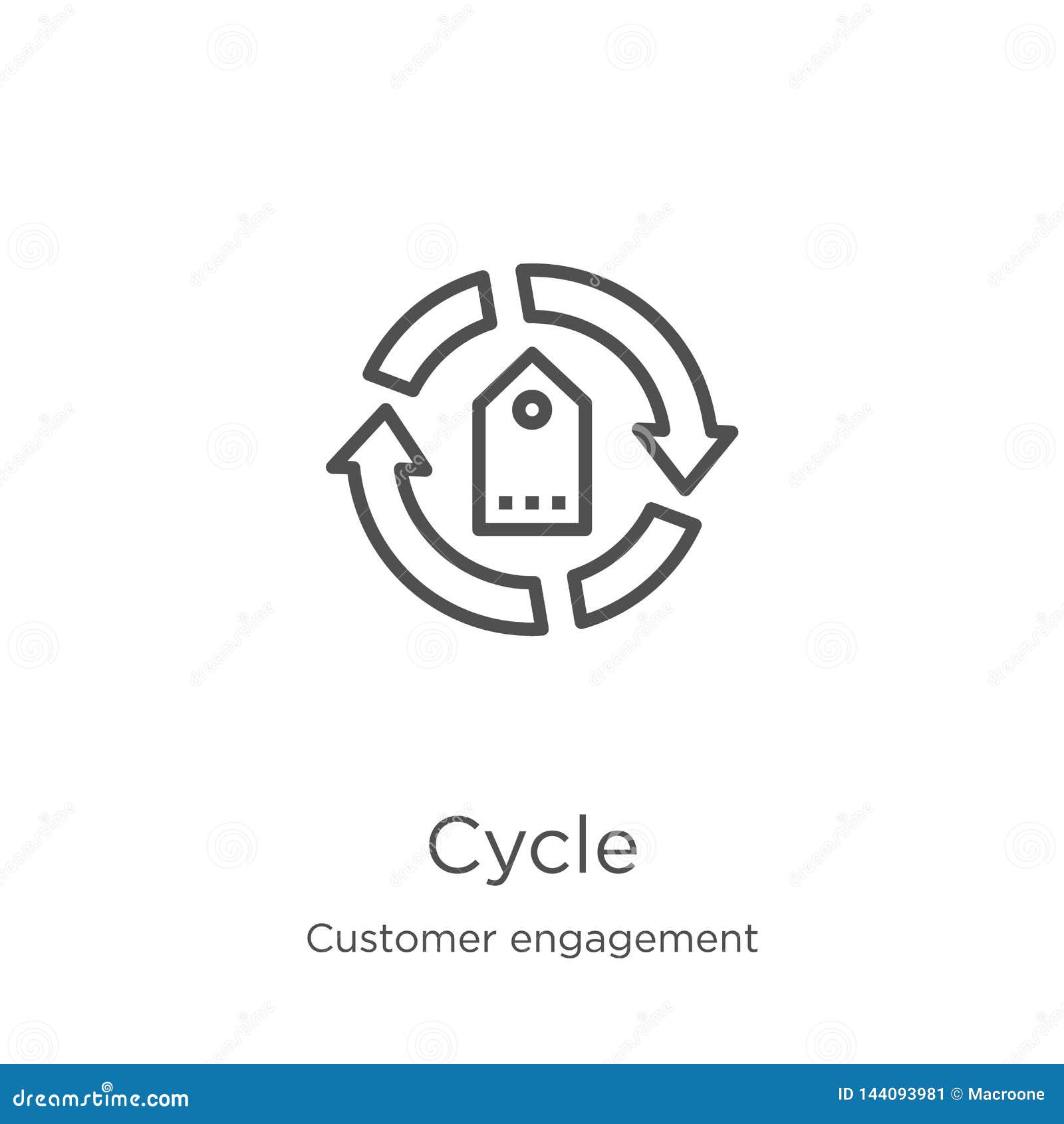 Cycle Icon Vector from Customer Engagement Collection. Thin Line Cycle ...