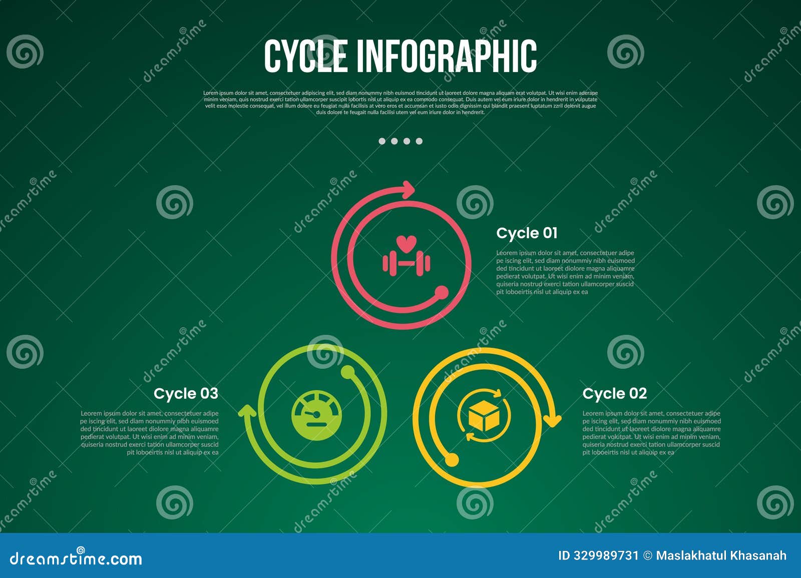 Cycle Infographic with Creative Outline Circle on Triangle Structure ...