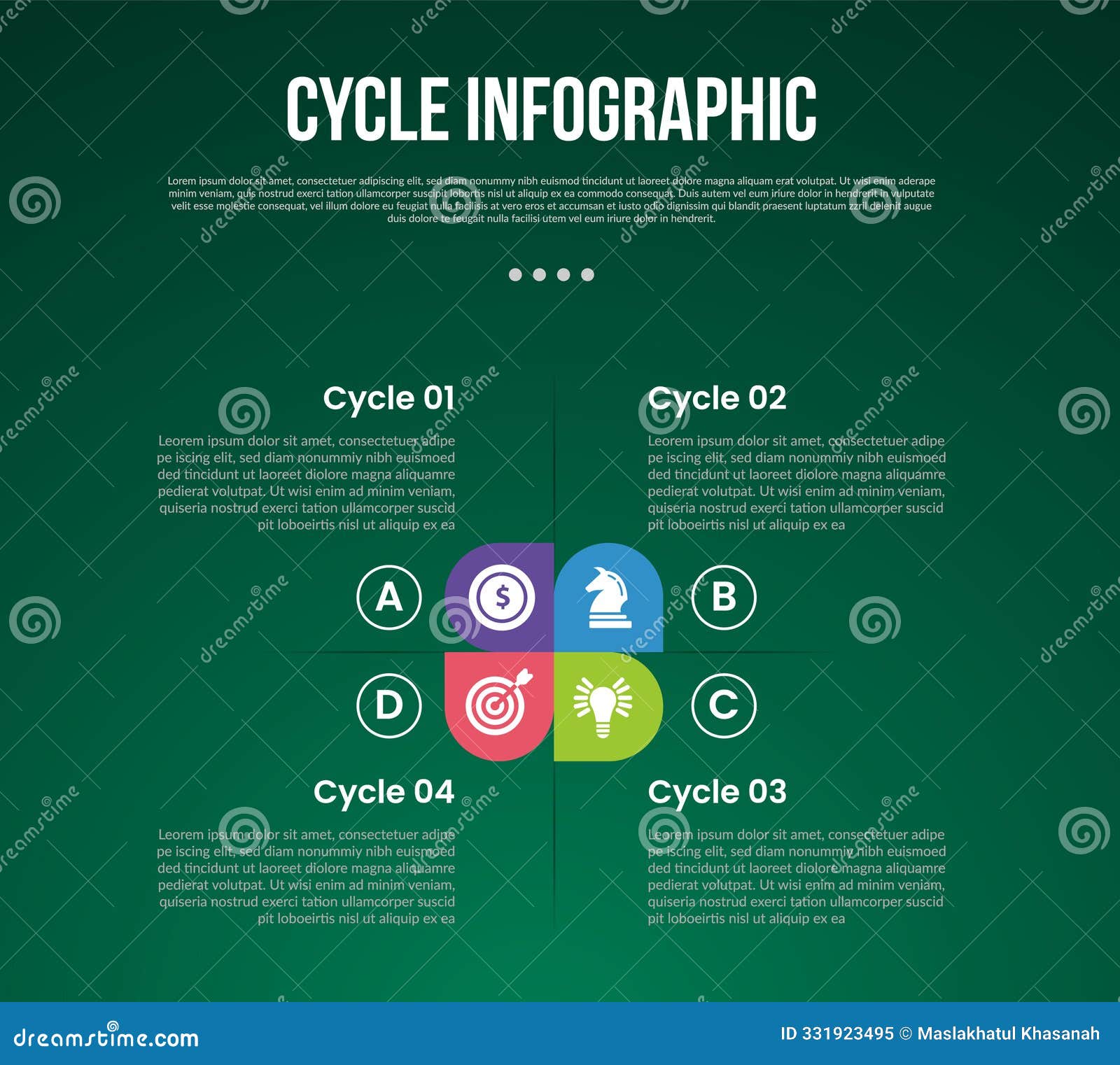 Matrix Structure Dimensions Template Infographic With Round Box And ...