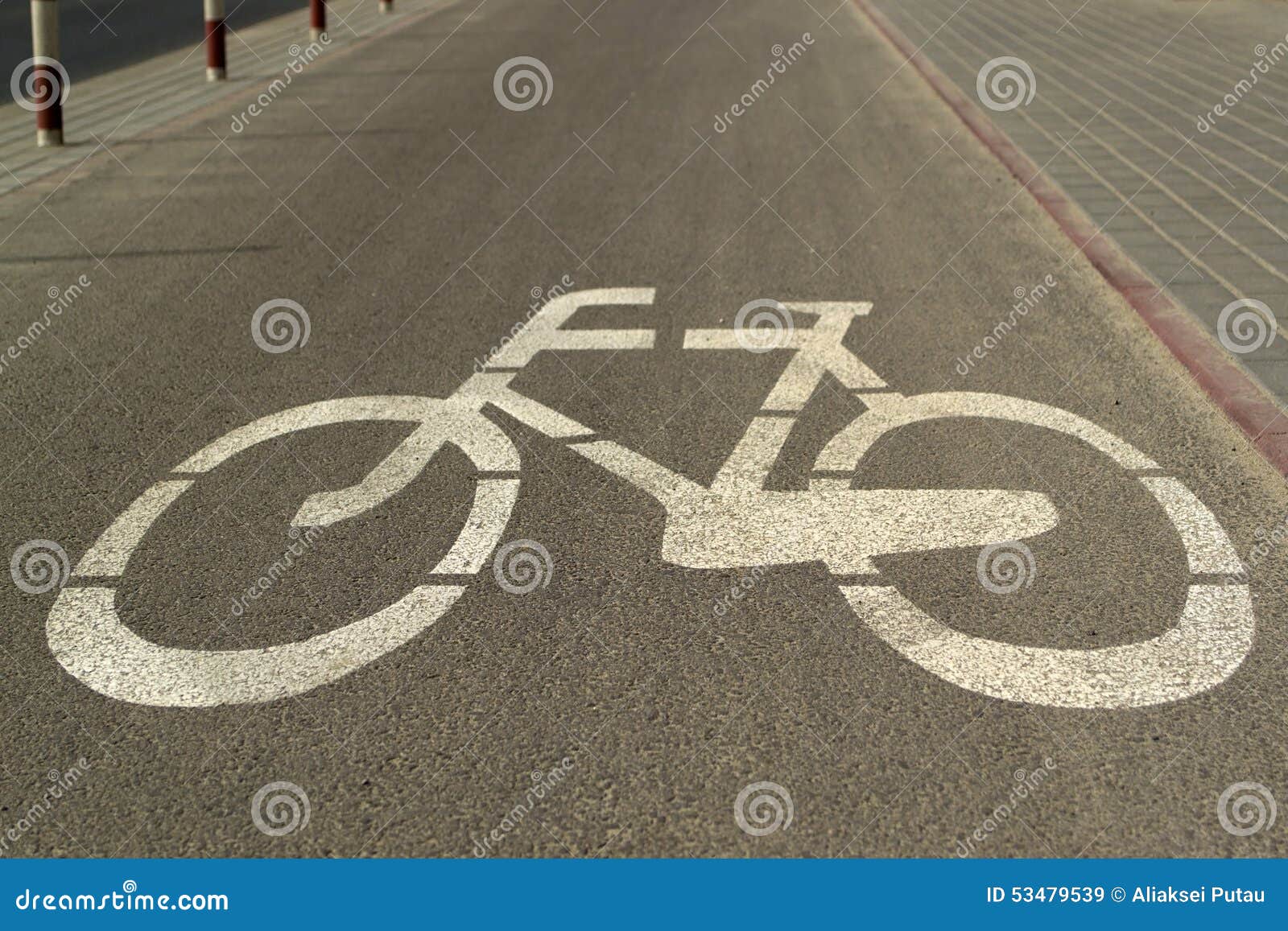 Cycle Lane with Bicycle Sign Stock Image - Image of transport, bicycle ...