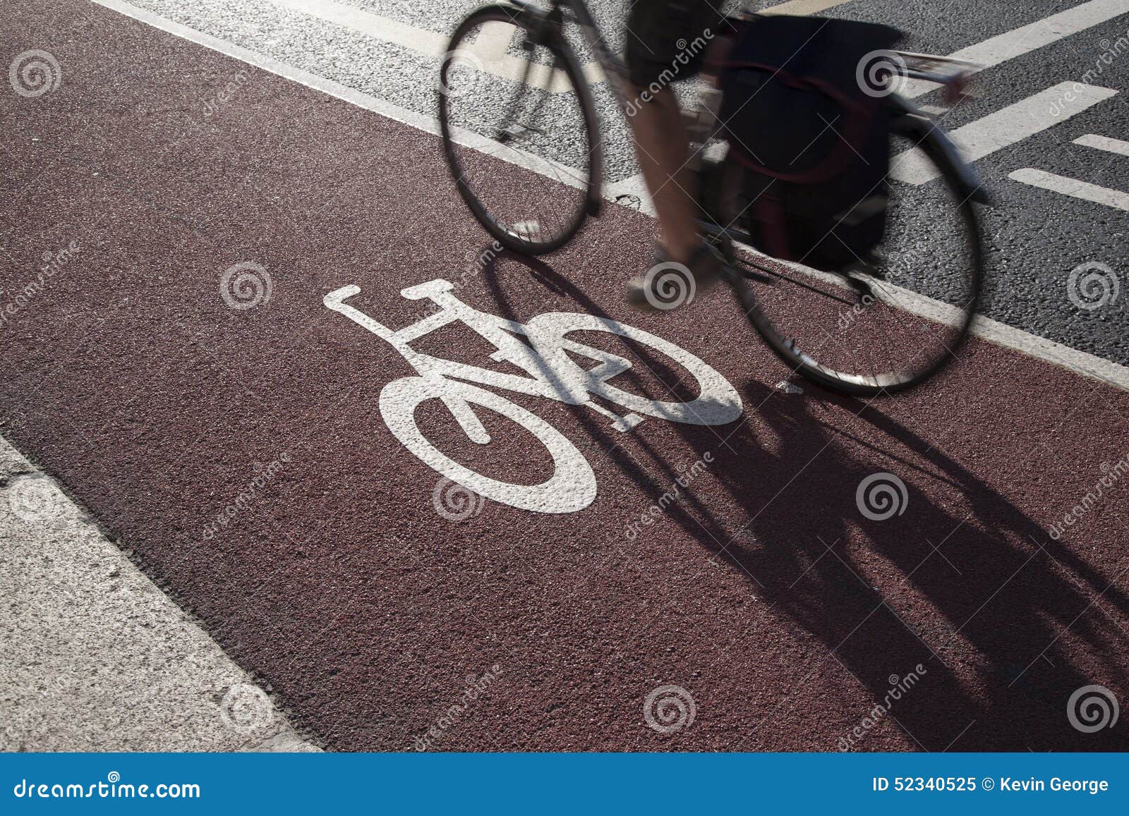 Cycle Lane with Cyclist in Dublin Stock Image - Image of painted ...