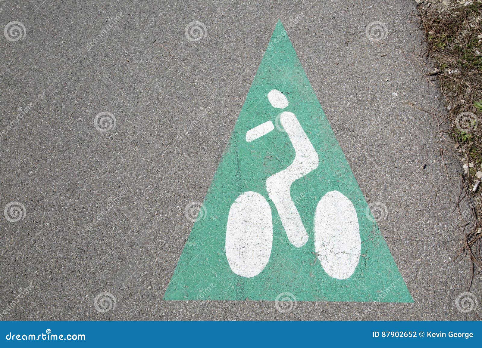 Cycle Lane Path Symbol stock photo. Image of ride, green - 87902652