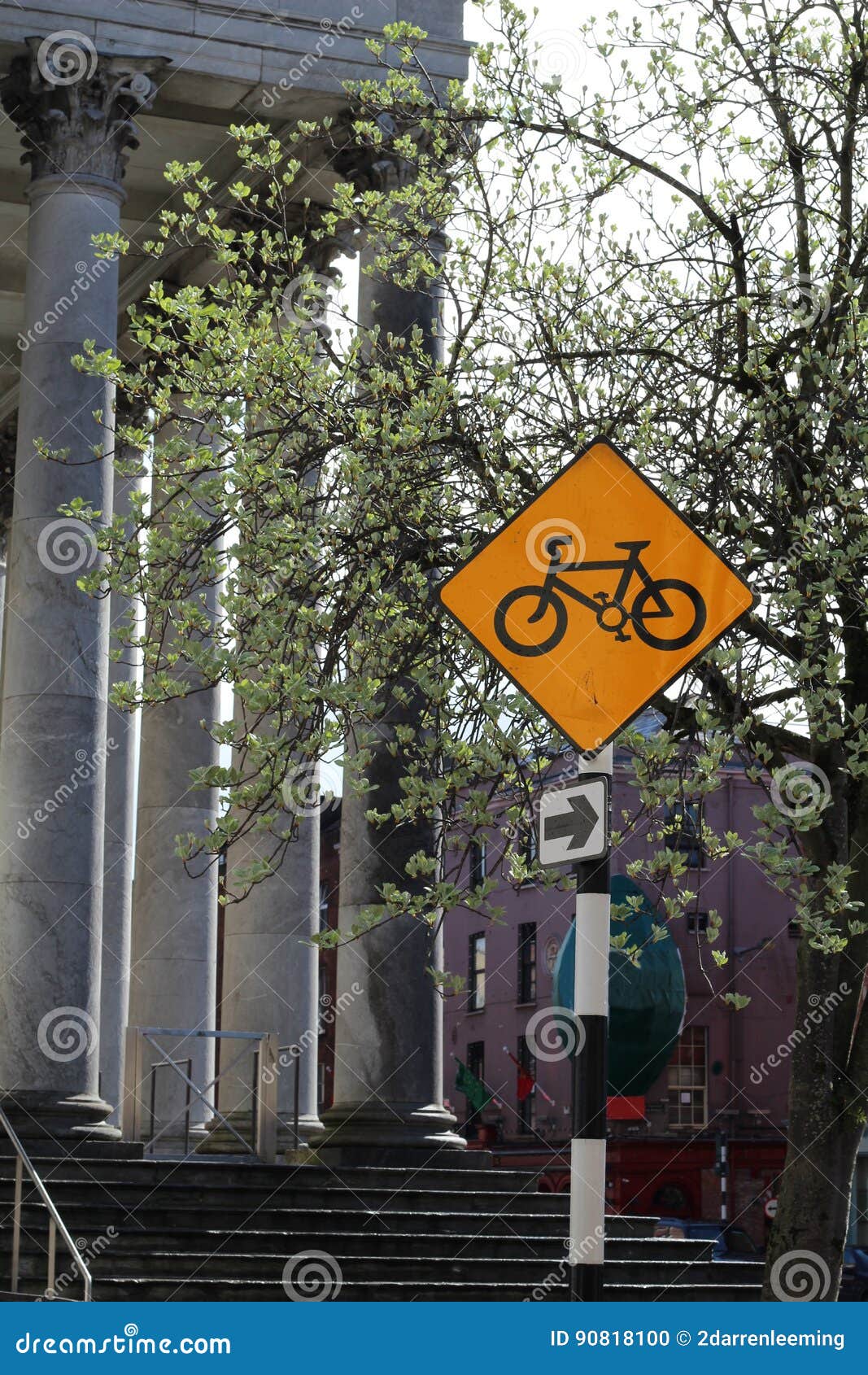 Cycle Lane Sign stock photo. Image of outdoor, steps - 90818100