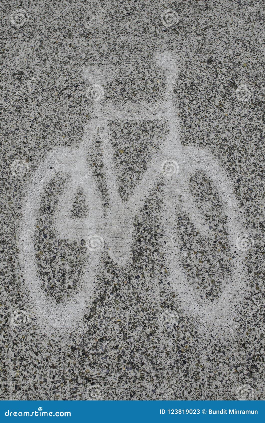 Cycle Lane Symbol Road in Bicycle Pattern. Stock Image - Image of ...