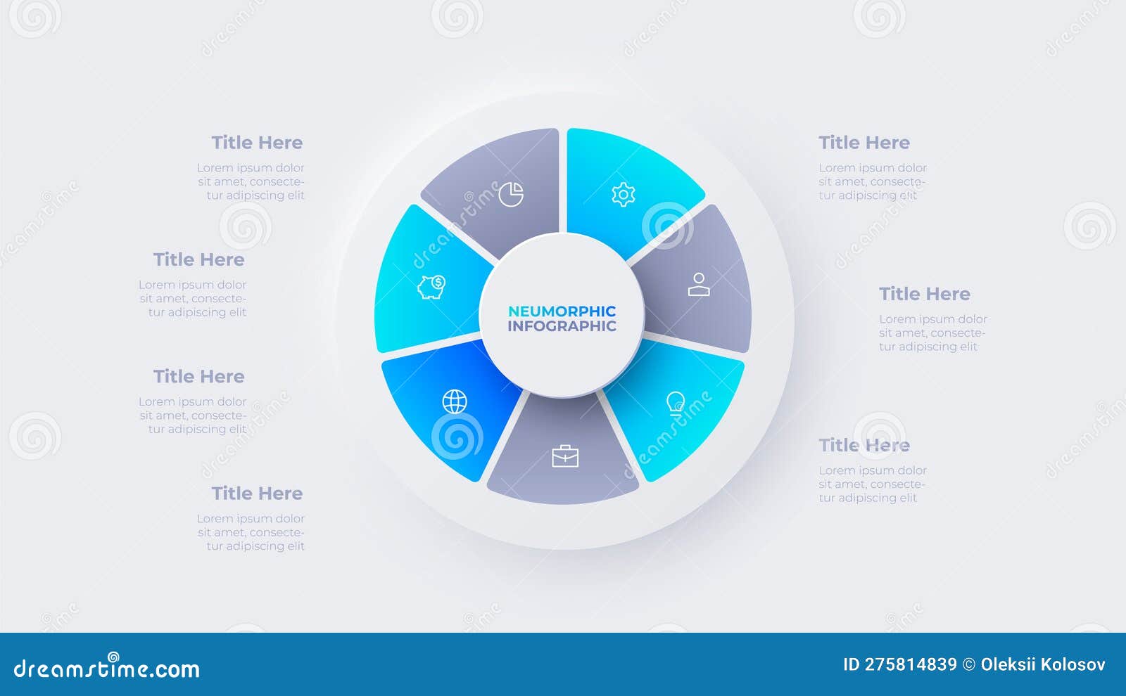 Cycle Neumorphic Diagram Divided Into 3 Sectors. Infographic Design ...