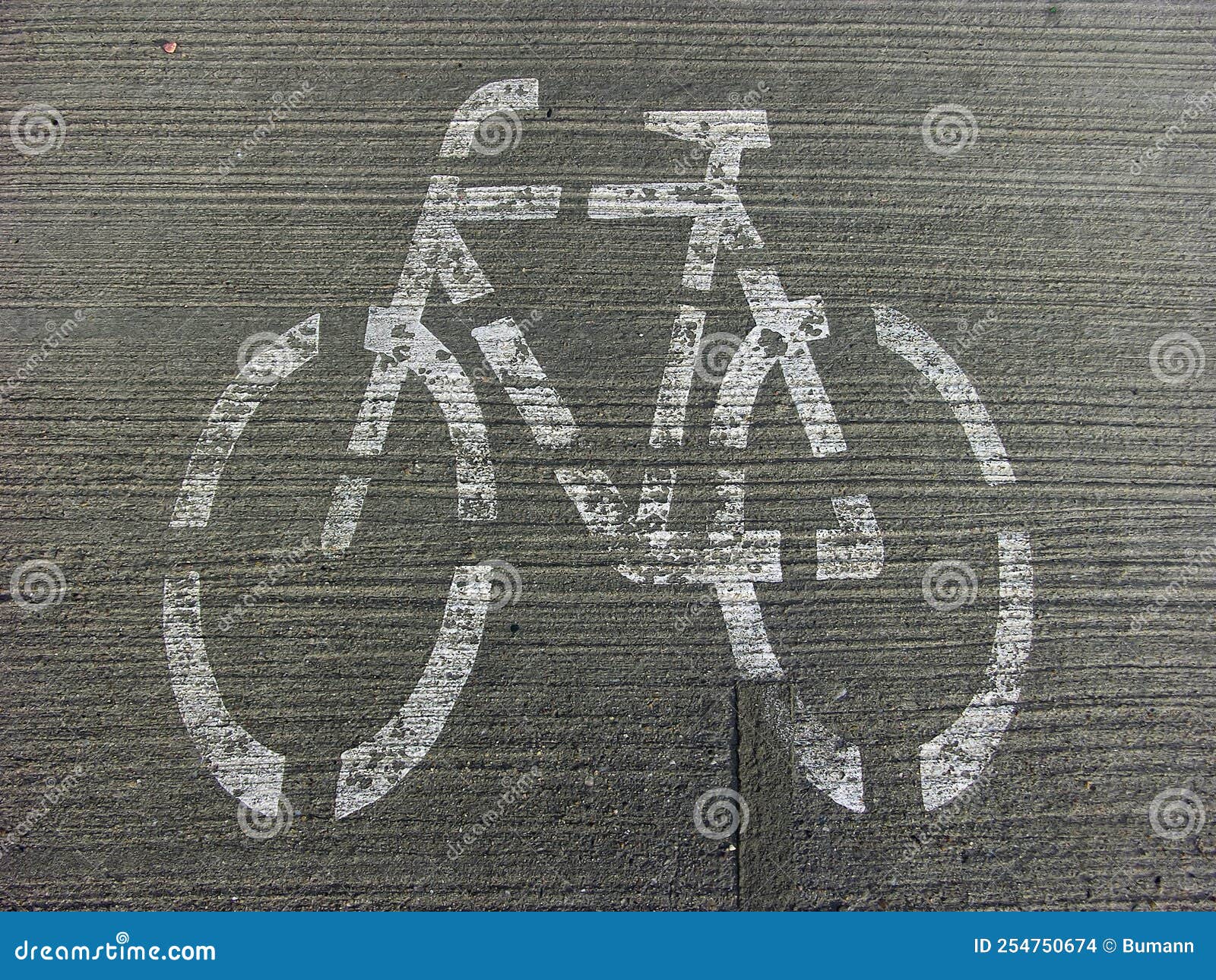 Cycle Path, Bicycle Symbol As a Lane Marking or Road Marking on a Road ...