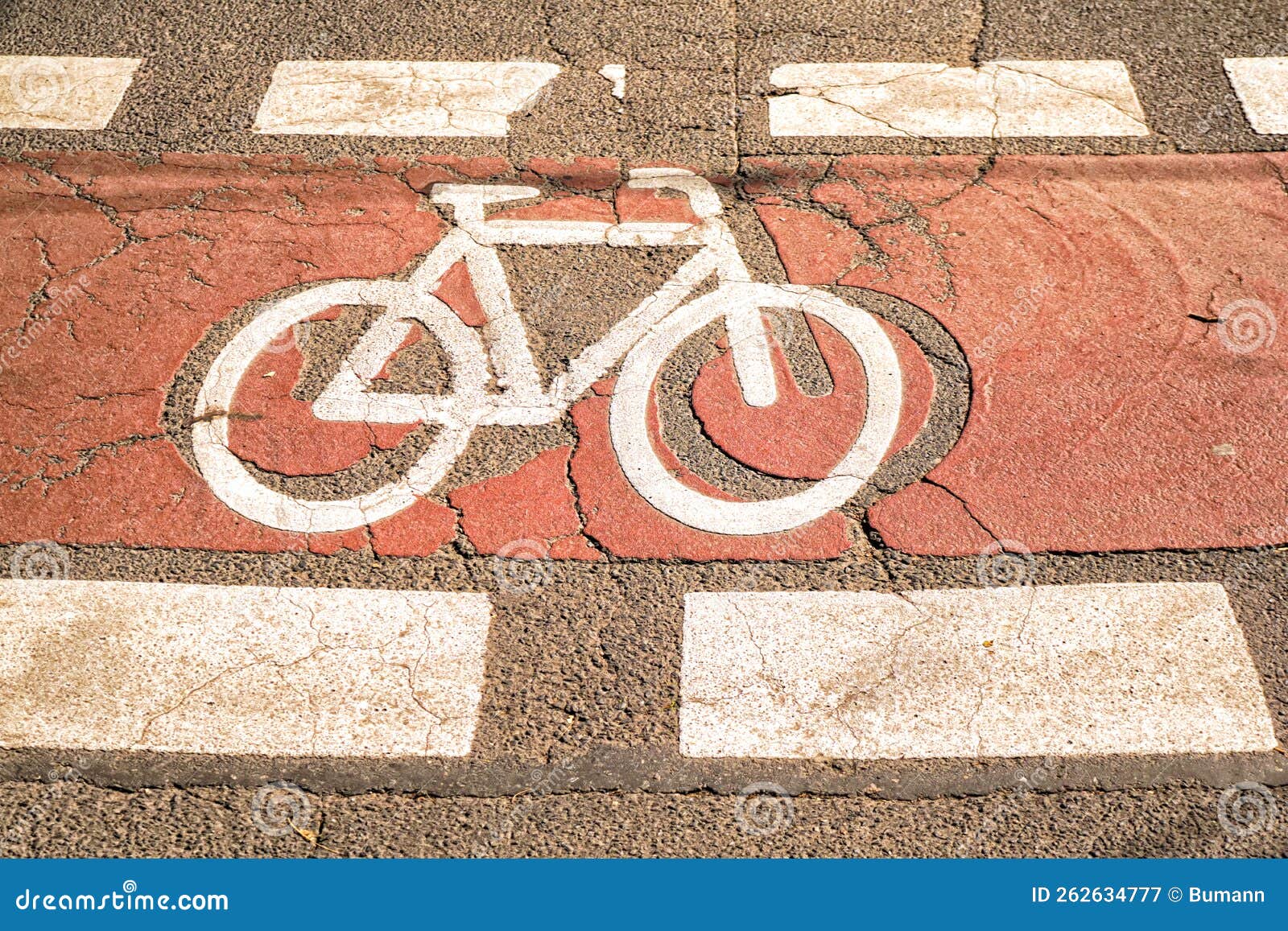 Cycle Path, Bicycle Symbol As a Lane Marking or Road Marking on a Road ...