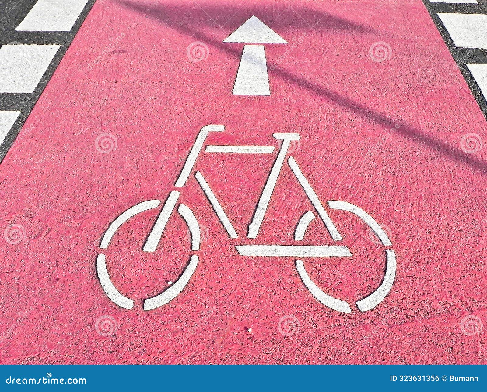 Cycle Path, Bicycle Symbol As a Lane Marking or Road Marking on a Road ...
