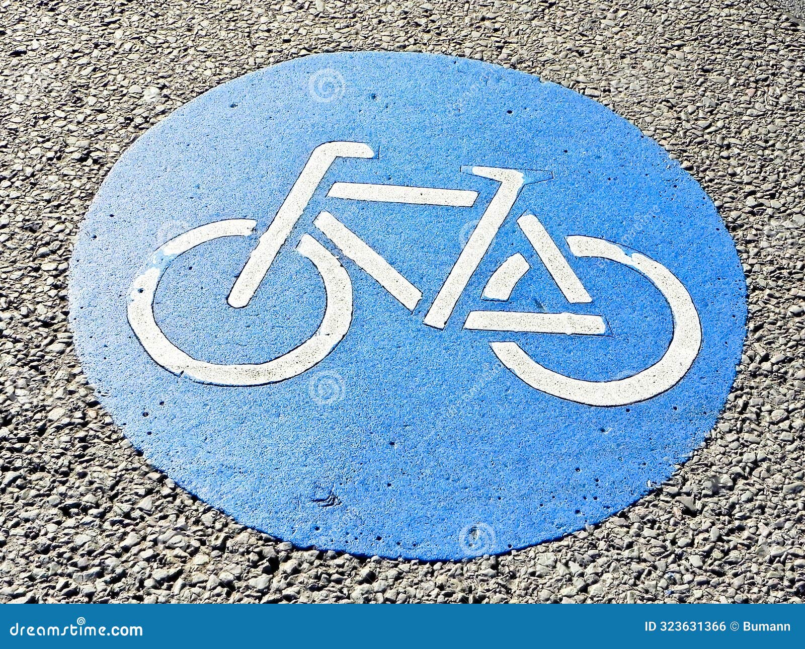 Cycle Path, Bicycle Symbol As a Lane Marking or Road Marking on a Road ...