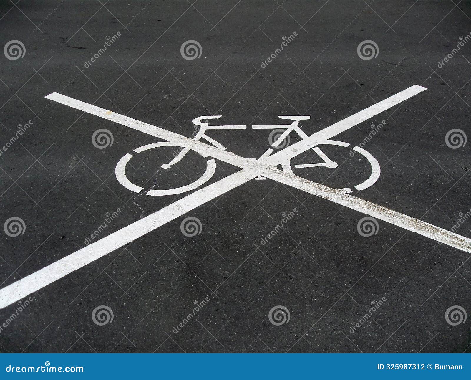 Cycle Path, Bicycle Symbol As a Lane Marking or Road Marking on a Road ...