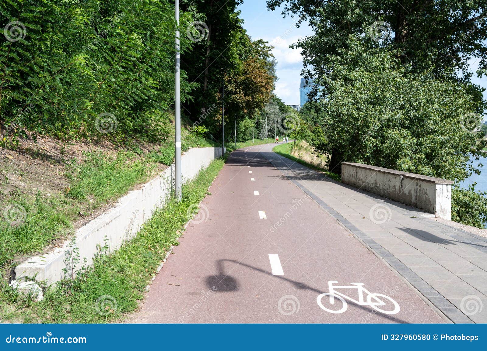 Cycle Path through the City Stock Photo - Image of symbol, city: 327960580