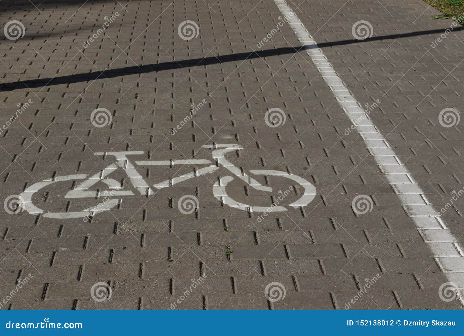 Sign Denoting a Track on Paving Slabs. Stock Photo - Image of paving ...