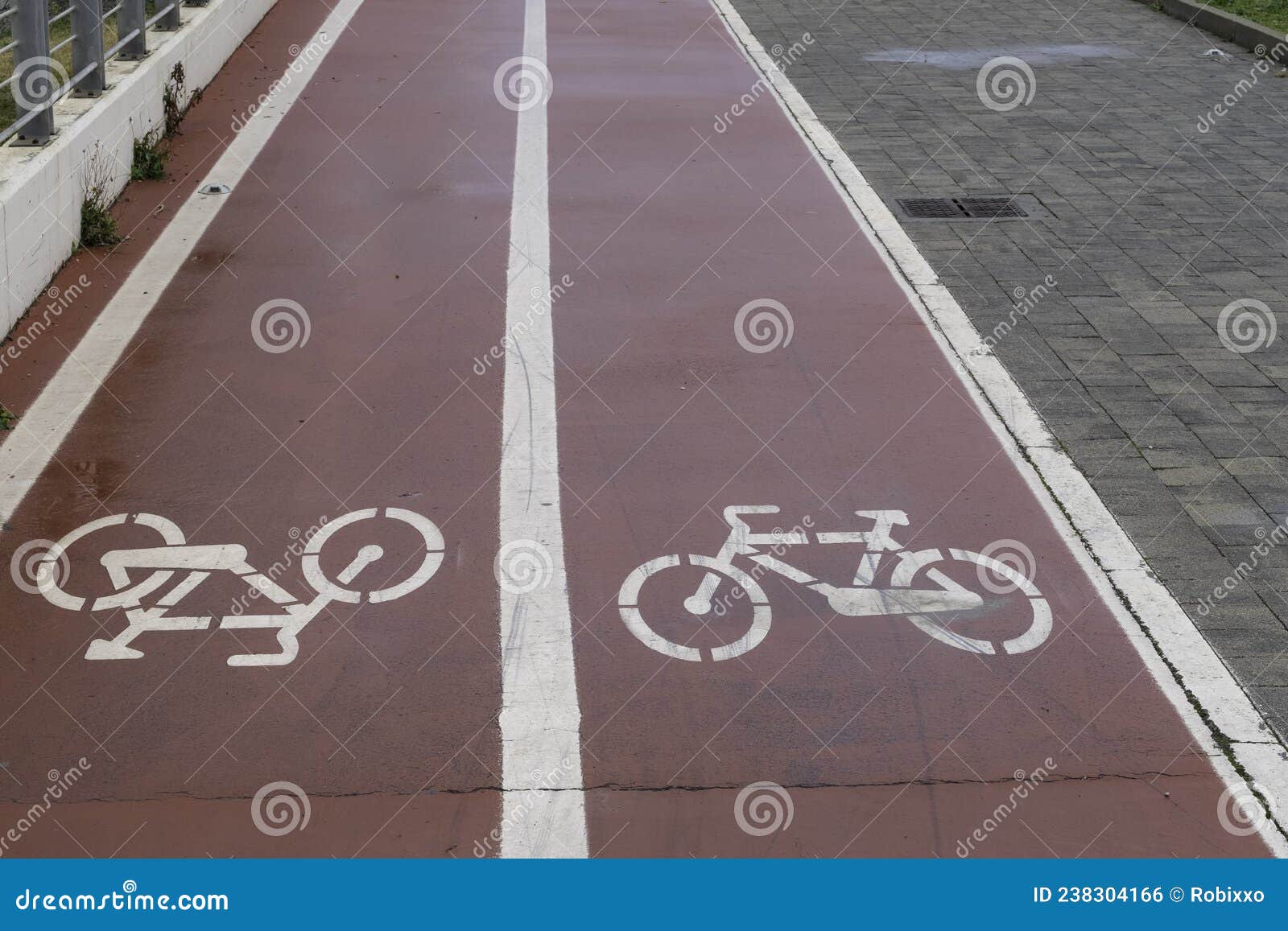 A Cycle Path with the Image of the Bike in Both Directions Stock Photo ...