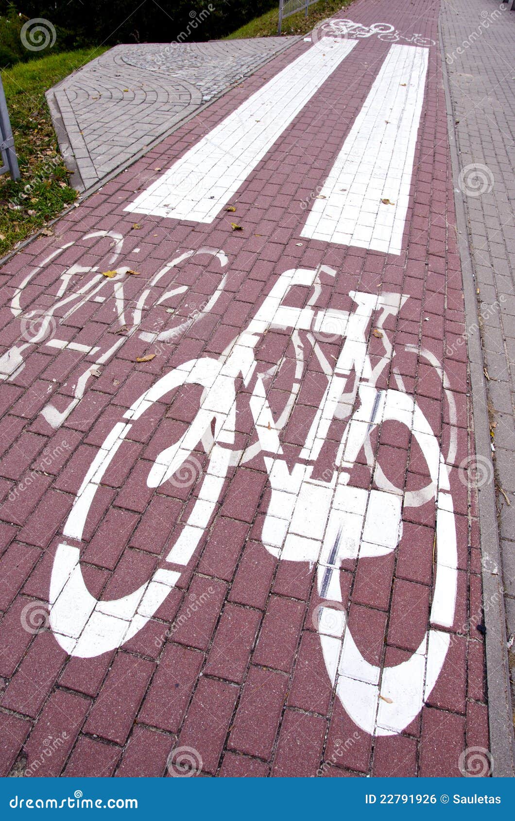 Cycle Path Mark. Special Traffic Lane for Bicycles Stock Photo - Image ...