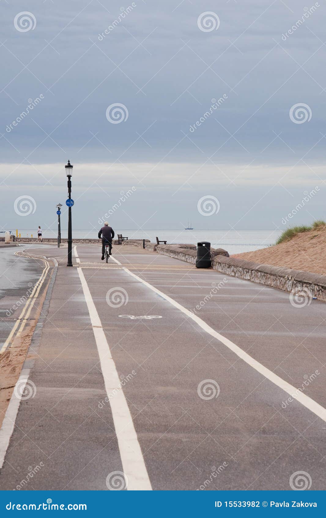 Cycle Path Pedestrian Warning Sign. Sidewalk Markings. Background ...
