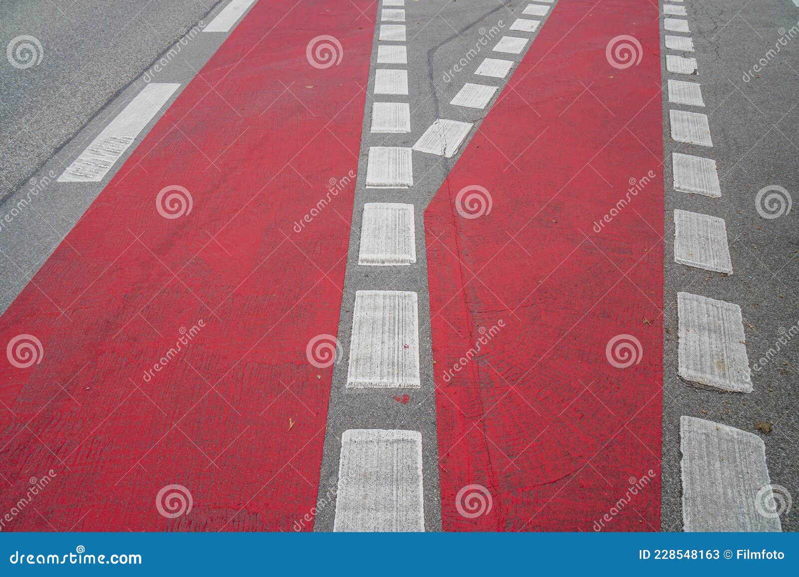 Cycle Path with Red Marking on the Road Stock Image - Image of icon ...