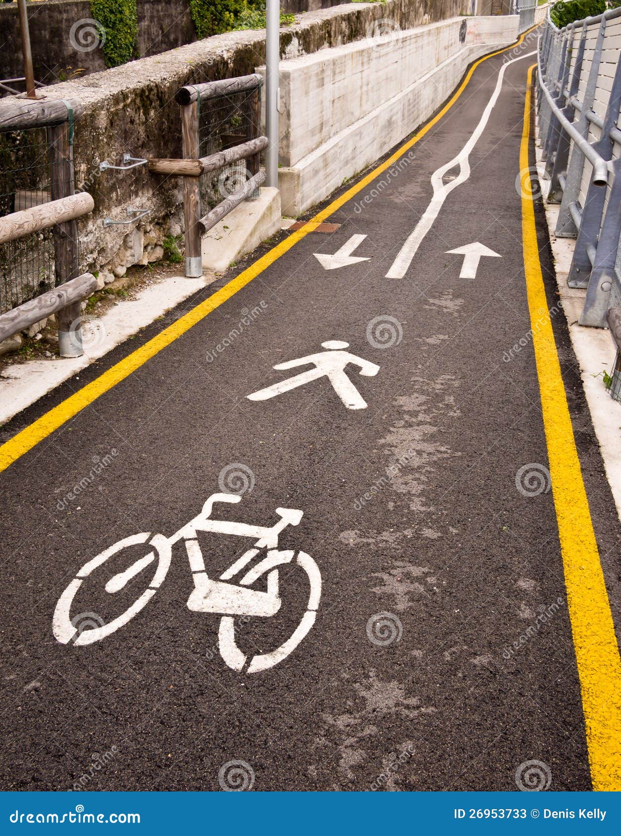 Cycle and Pedestrian Lane stock image. Image of safety - 26953733