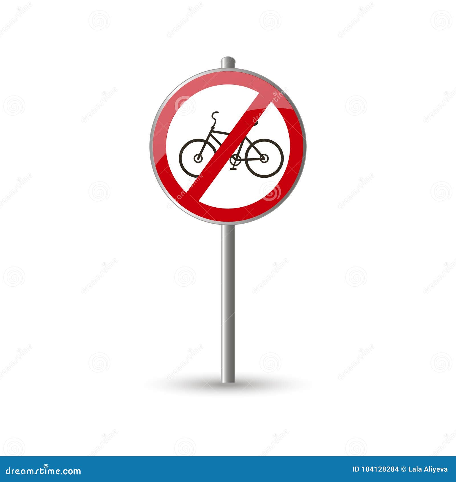 Cycle Prohibited Traffic Sign Stock Illustration - Illustration of ...