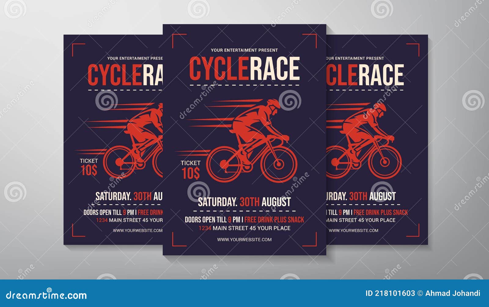 Cycle race flyer template stock vector. Illustration of athlete - 218101603