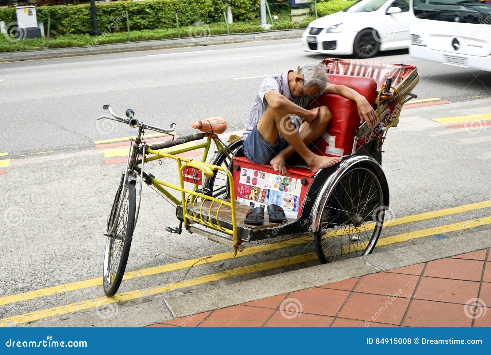 Cycle Rickshaw Driver Having a Rest Editorial Stock Photo - Image of ...