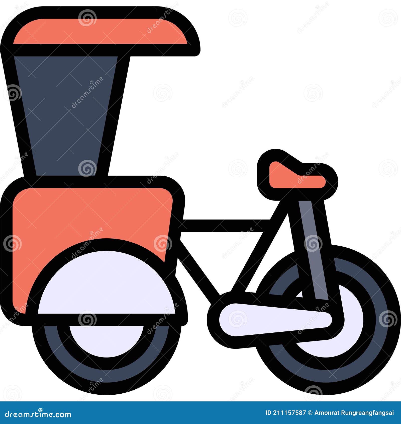 Cycle Rickshaw Icon, Transportation Related Vector Stock Vector ...