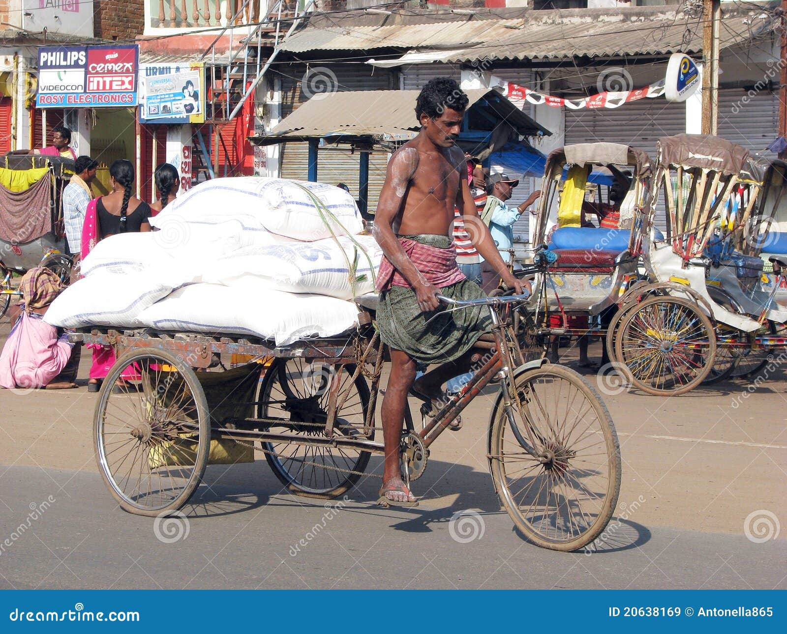 Cycle rickshaw in Puri editorial stock image. Image of powered - 20638169