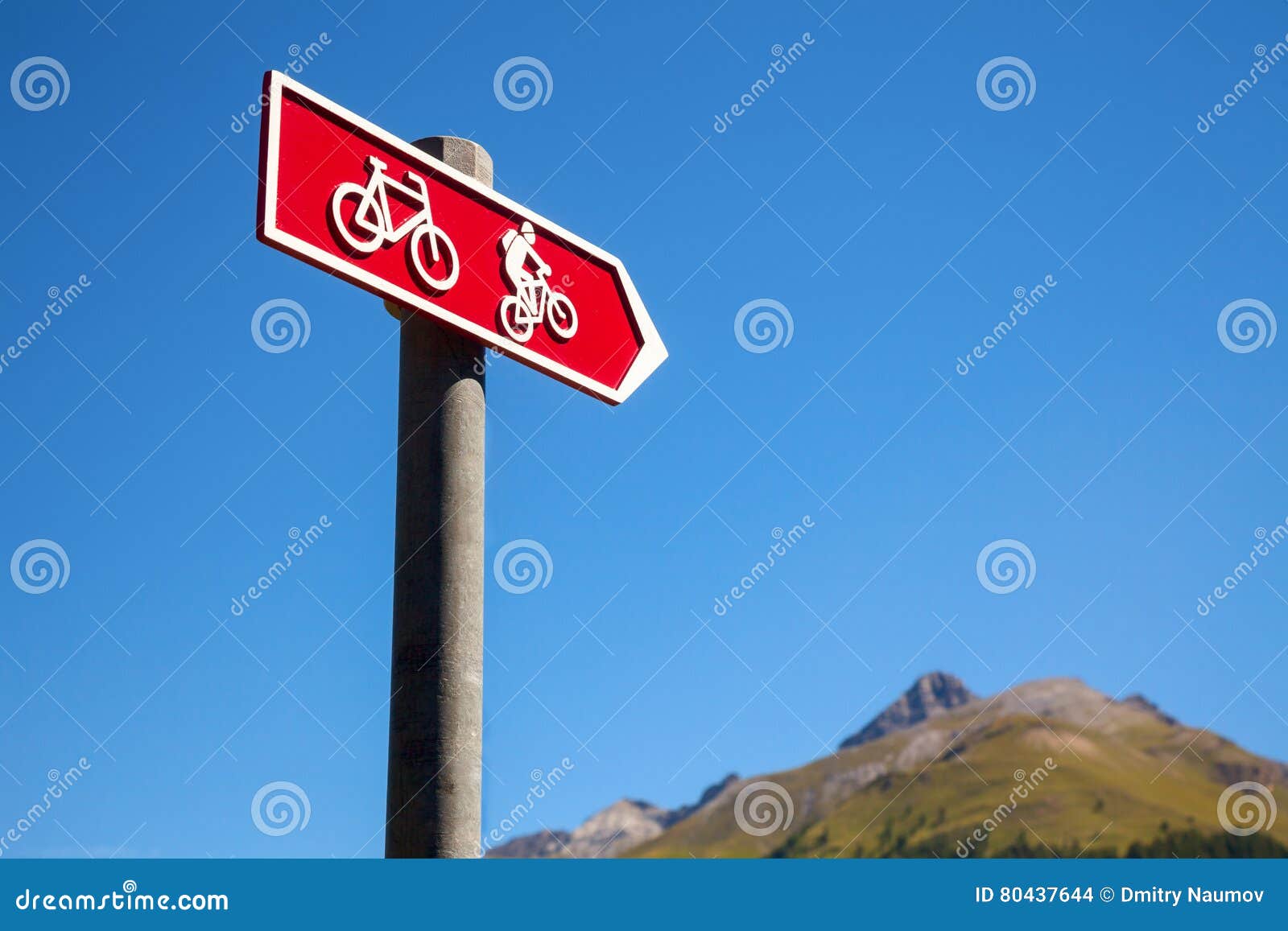 Cycle Route Directional Sign in Switzerland Stock Photo - Image of ...