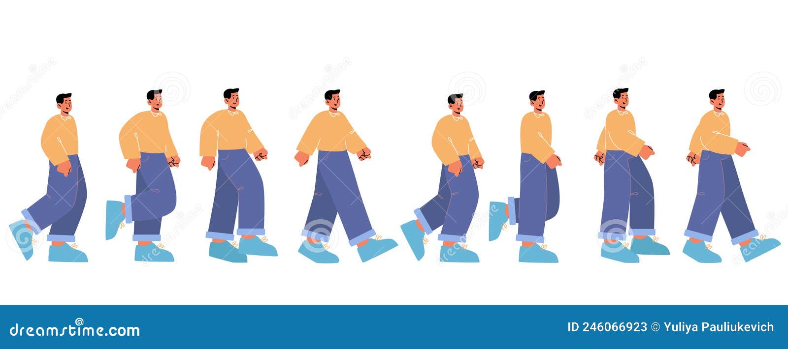 Gait Animation 2d Character. Nurse Or Doctor, Full Cycle Walking ...