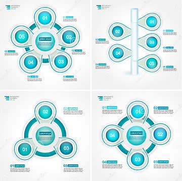 Cycle Target Process Step Diagrams Collection. Infographic Vector ...