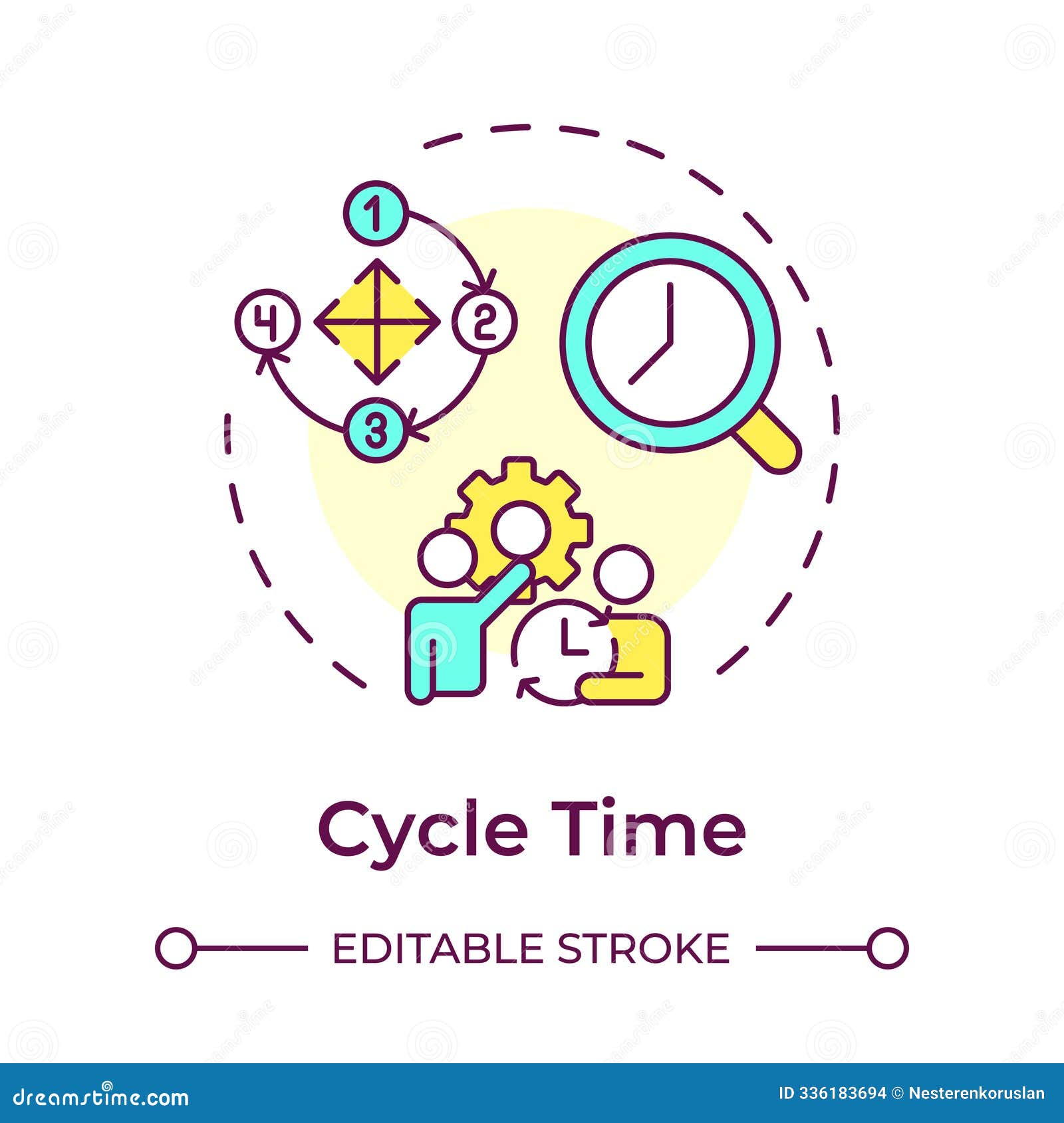 Cycle Time Multi Color Concept Icon Stock Vector - Illustration of ...