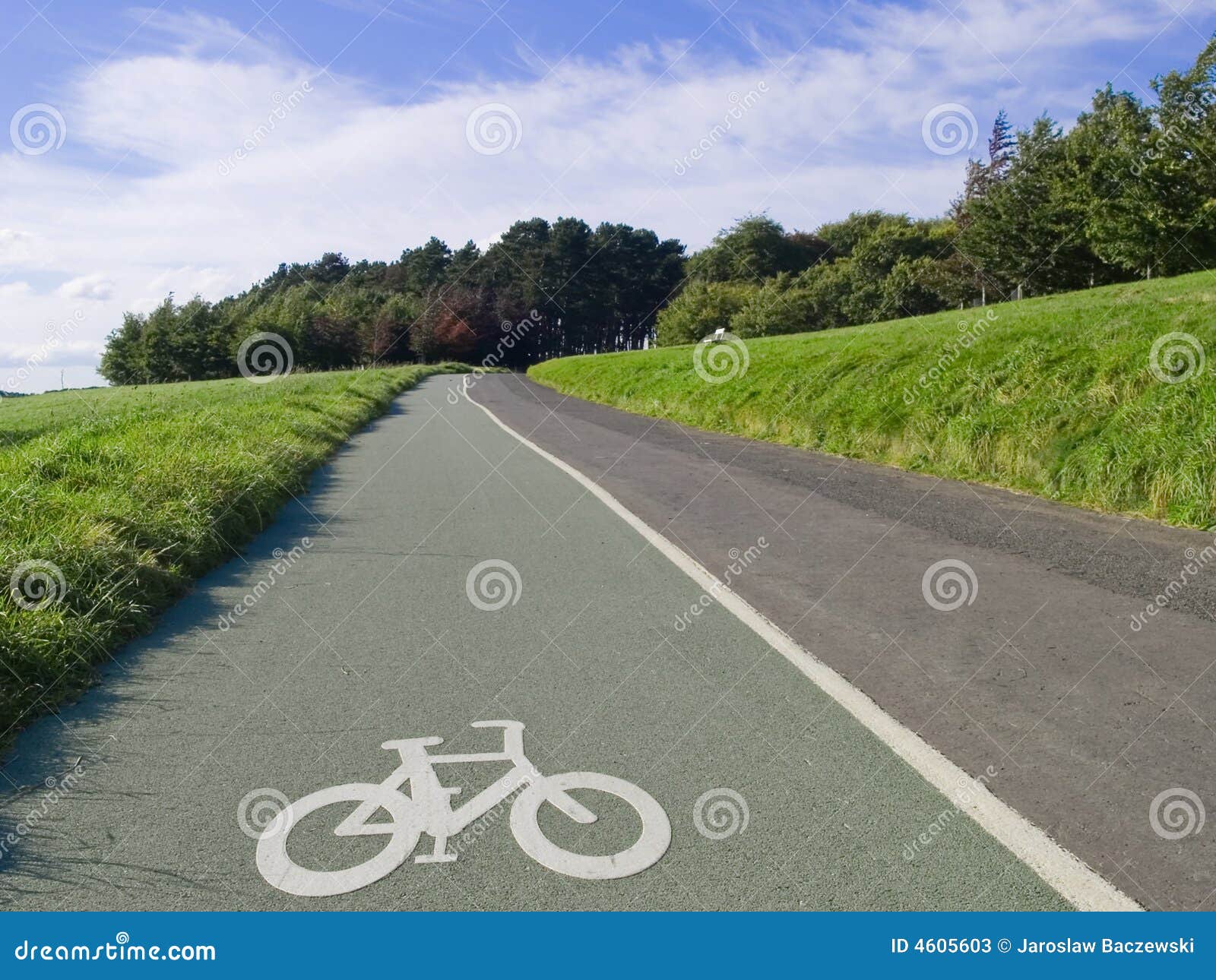 Cycle-Track stock image. Image of bicycle, painted, outdoor - 4605603