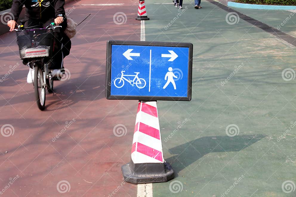 Cycle Track & Footpath Sign Stock Photo - Image of allowed, road: 24224026