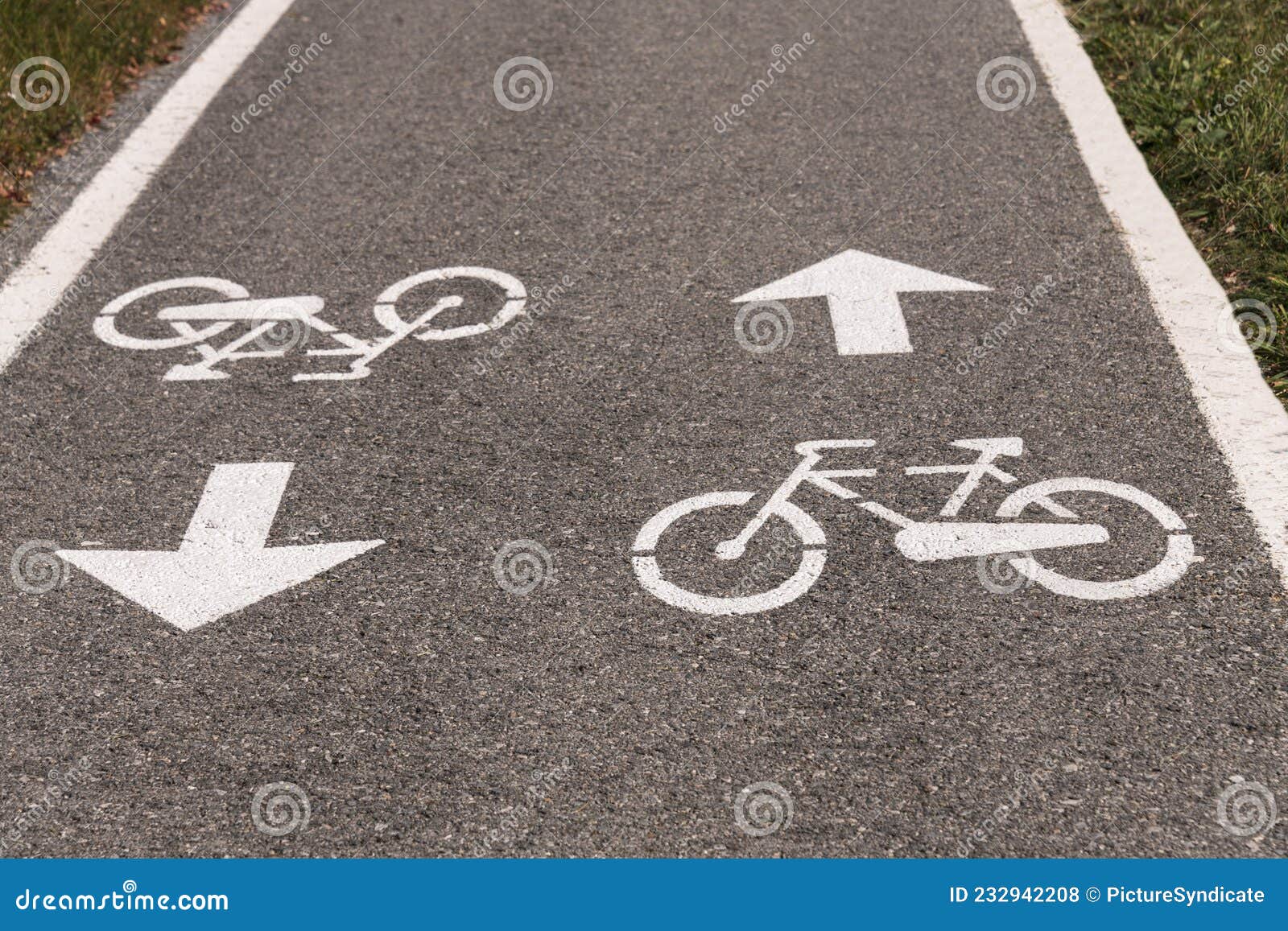 Cycle Track with Marking Bicycle Stock Photo - Image of marking, safety ...