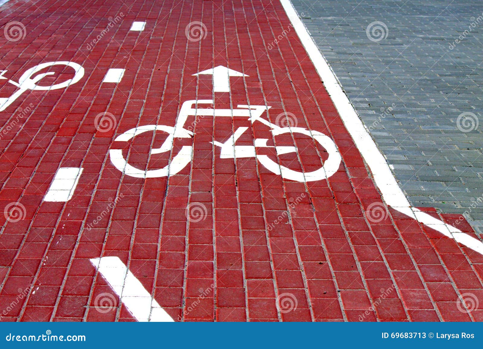 The Cycle Track on the Sidewalk Stock Image - Image of sidewalk ...