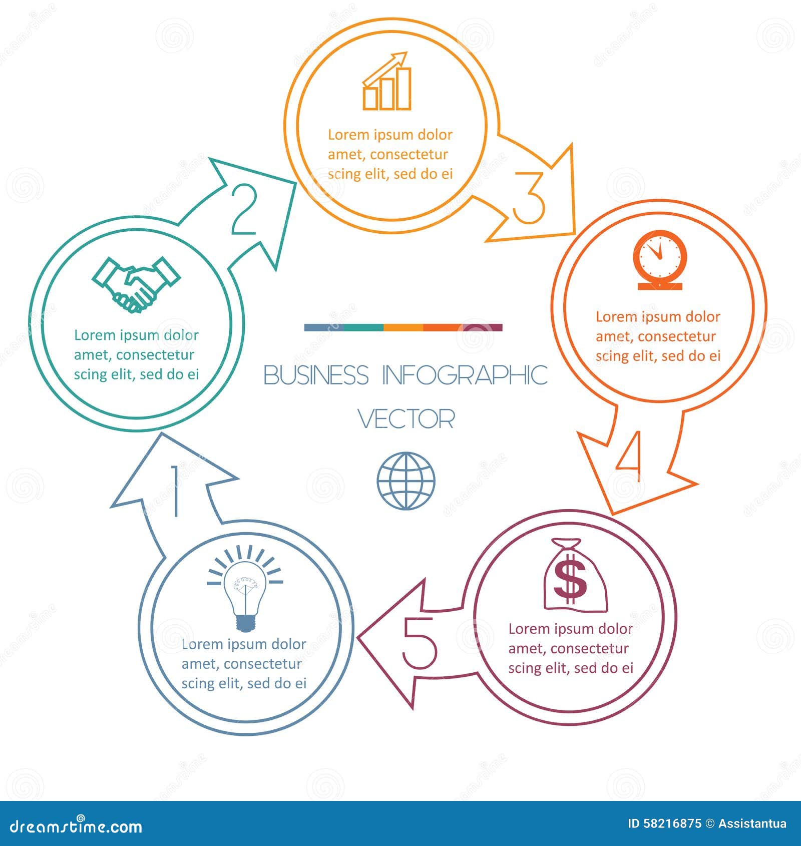 Cycles Infographic Six Positions Cartoon Vector | CartoonDealer.com ...