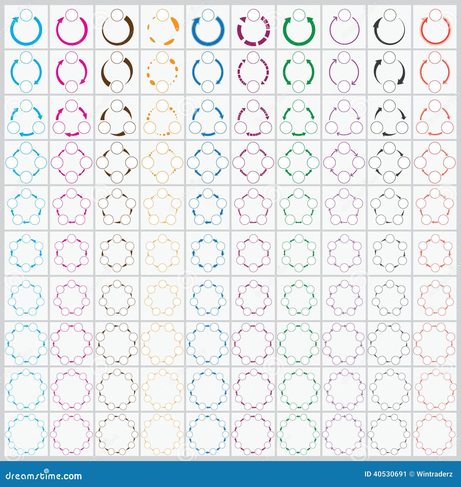 100 Cyclic Arrow Vector for Infographic Stock Vector - Illustration of ...