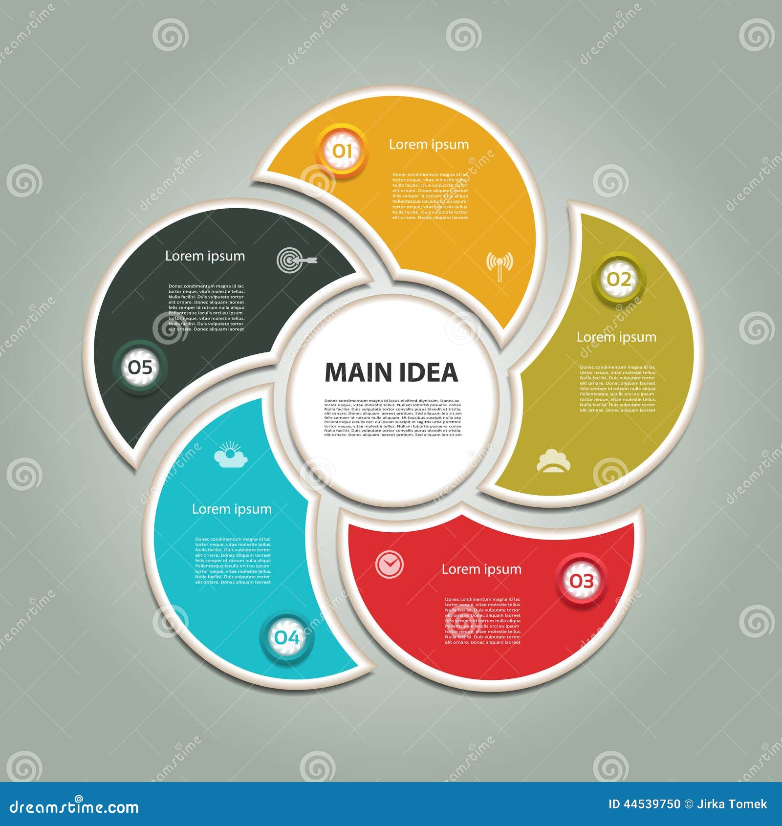 Cyclic Diagram With Four Steps And Icons. Vector Illustration ...