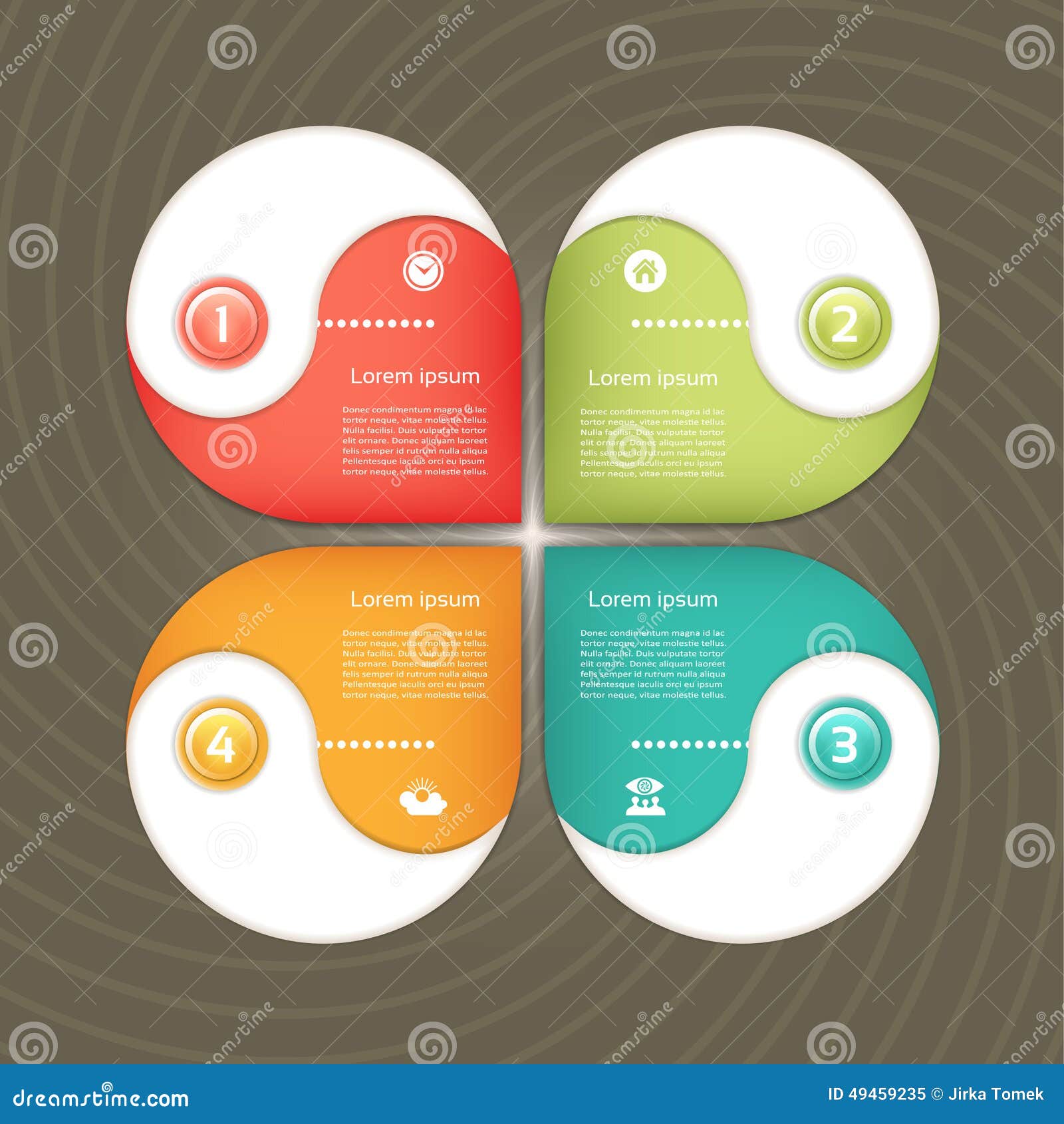 Cyclic Diagram with Four Steps and Icons. Stock Vector - Illustration ...