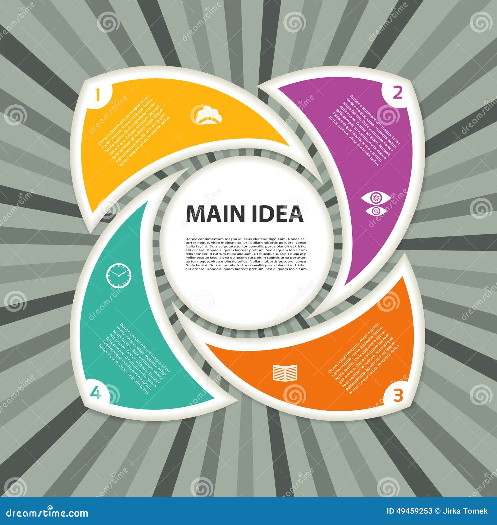 Four Steps Arrow Scheme, Chart, Diagram, Module. Cartoon Vector ...