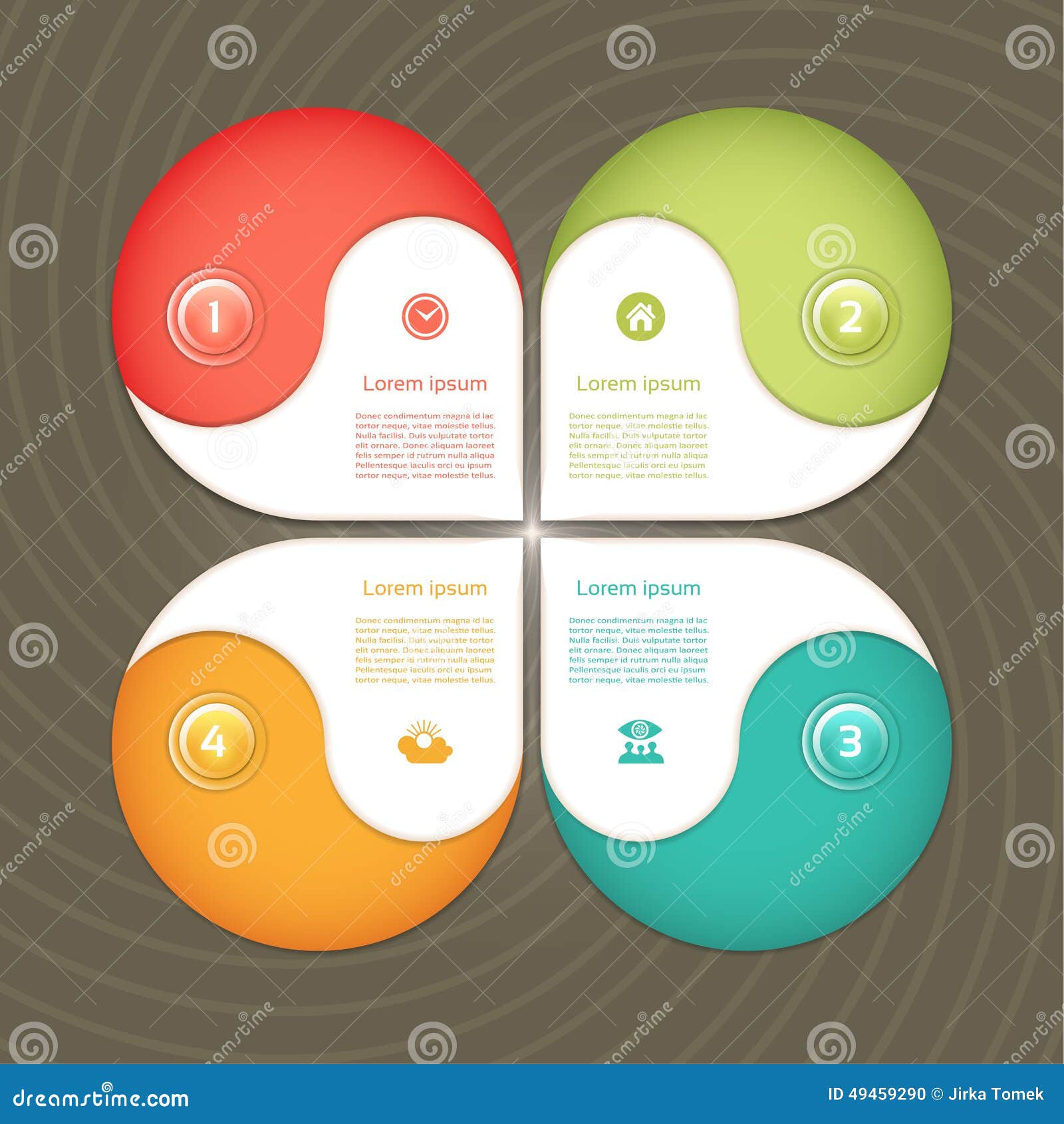 Cyclic Diagram with Four Steps and Icons. Stock Vector - Illustration ...