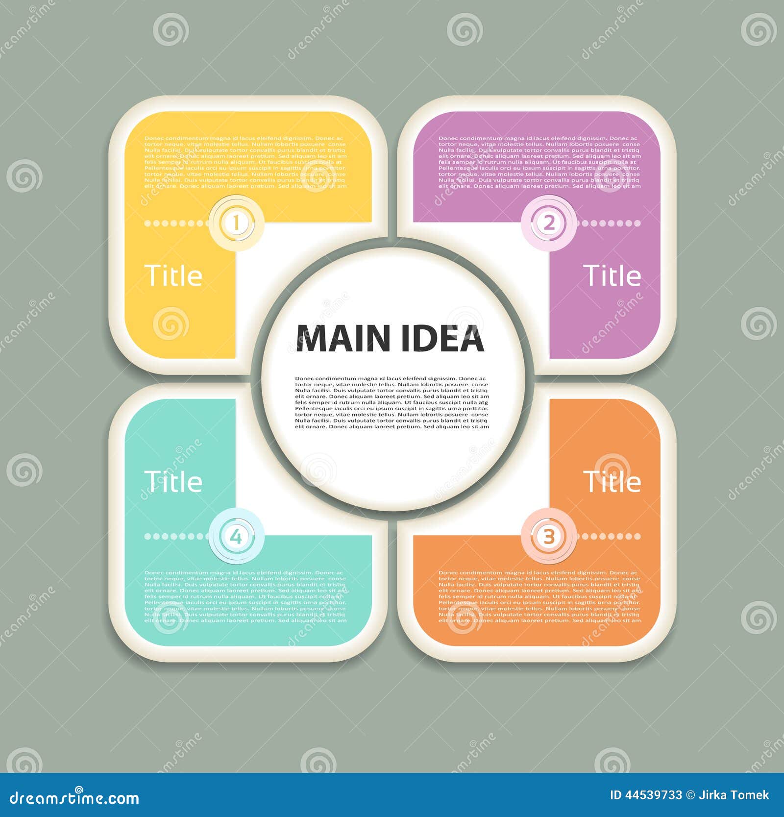 Four Steps Infographic. Infographics With 4 Steps In Bright Colors With ...