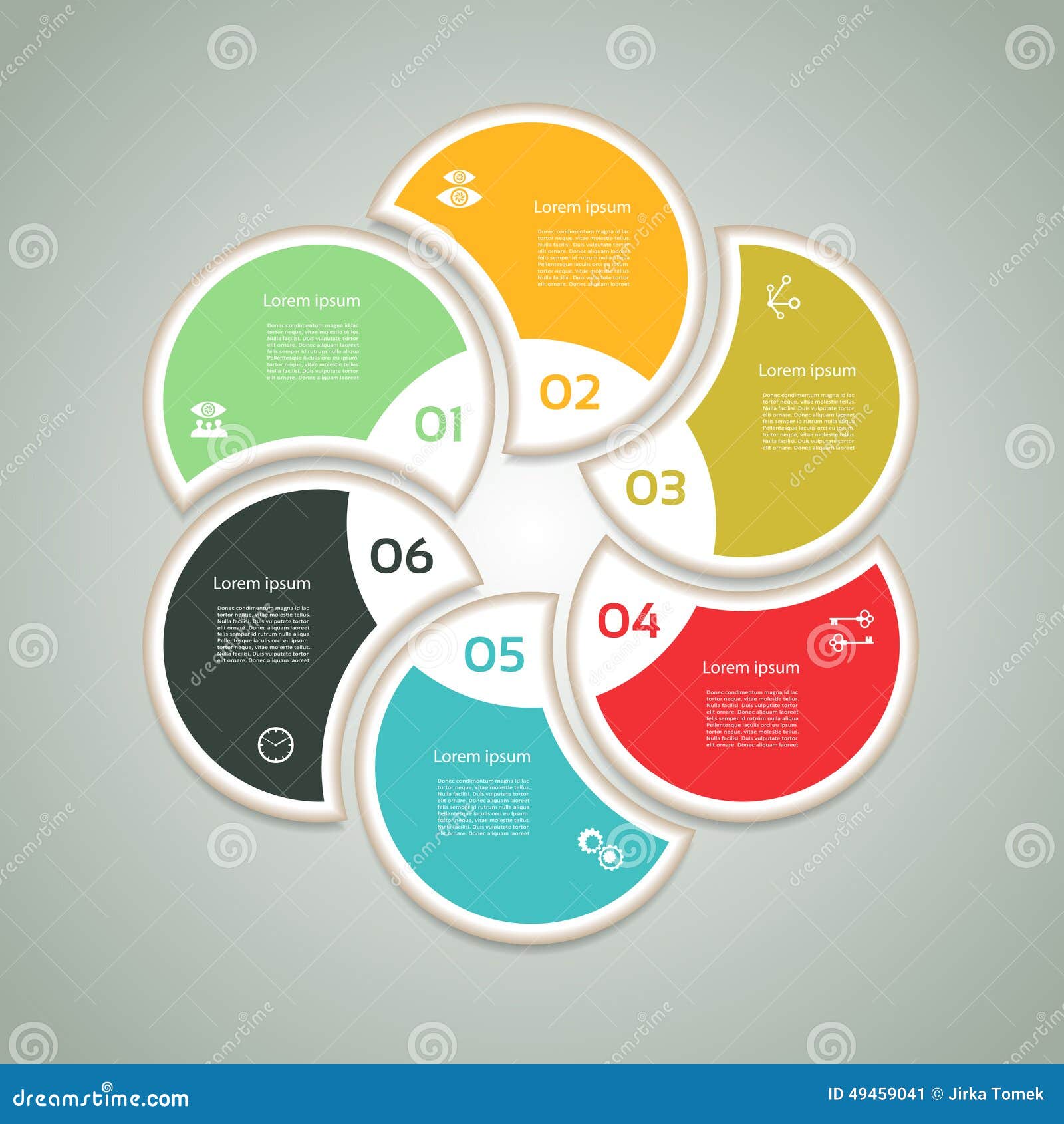Cyclic Diagram With Four Steps And Icons. Infographic Vector Background ...