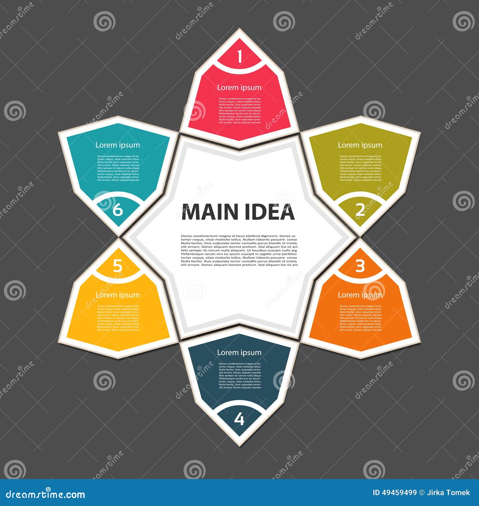 Cyclic Diagram with Six Steps and Icons. Stock Vector - Illustration of ...