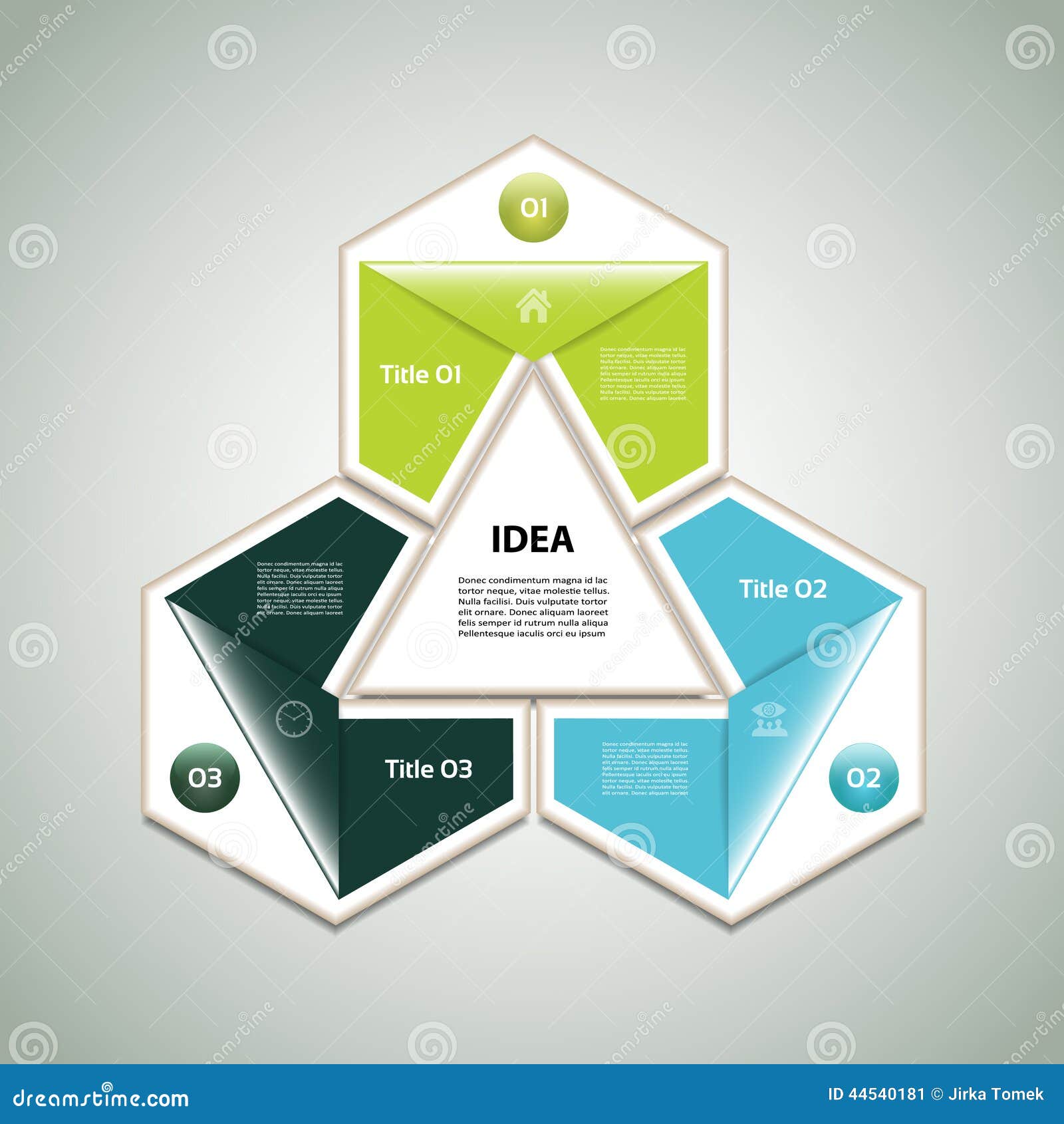 Cyclic Diagram with Three Steps and Icons. Stock Vector - Illustration ...