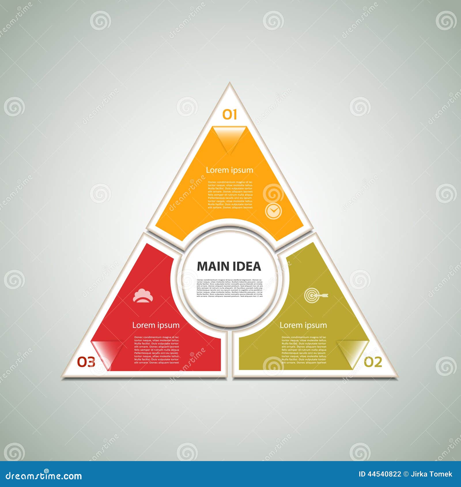 Cyclic Diagram with Three Steps and Icons. Stock Vector - Illustration ...