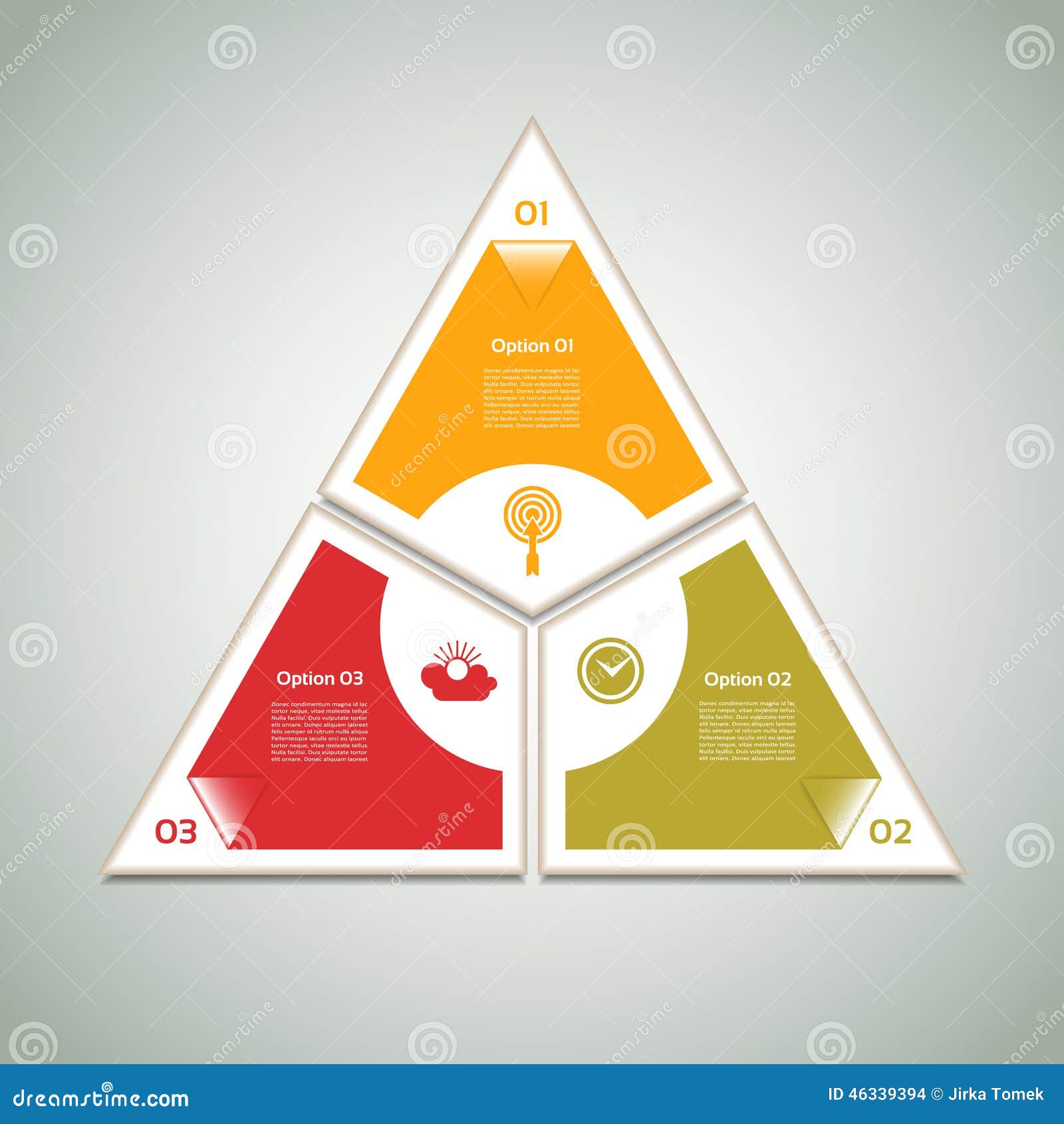 Cyclic Diagram with Three Steps and Icons. Stock Vector - Illustration ...